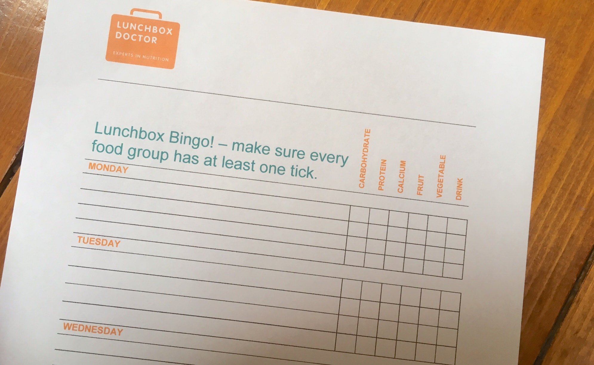 Lunchbox Bingo - How To Get The Kids To Choose Healthy Lunches ...